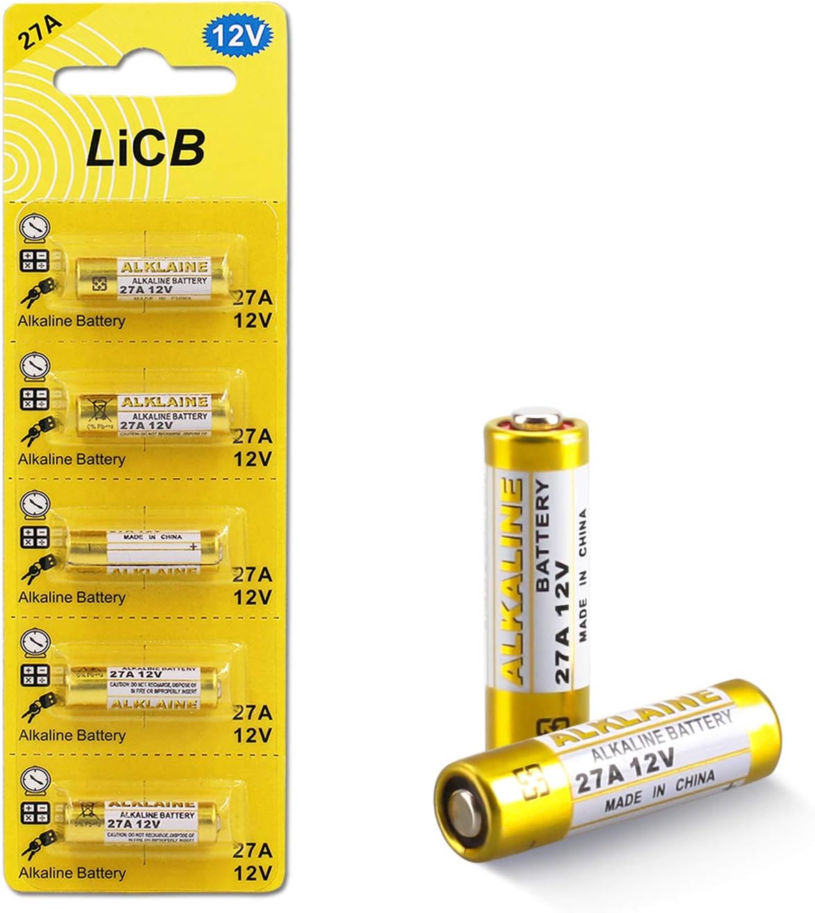 Amazon.com: LiCB A27 27A 12V Alkaline Battery (5-Pack) : Health & Household