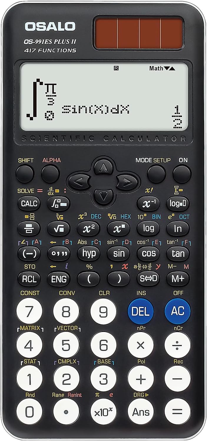 OSALO Scientific Calculator 417 Function 2 Line 10+2 Digits Written ...