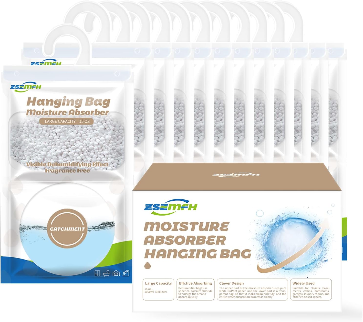 Amazon.com: ZSZMFH 12 Pack Moisture Absorber Hanging Bags, Fragrance ...