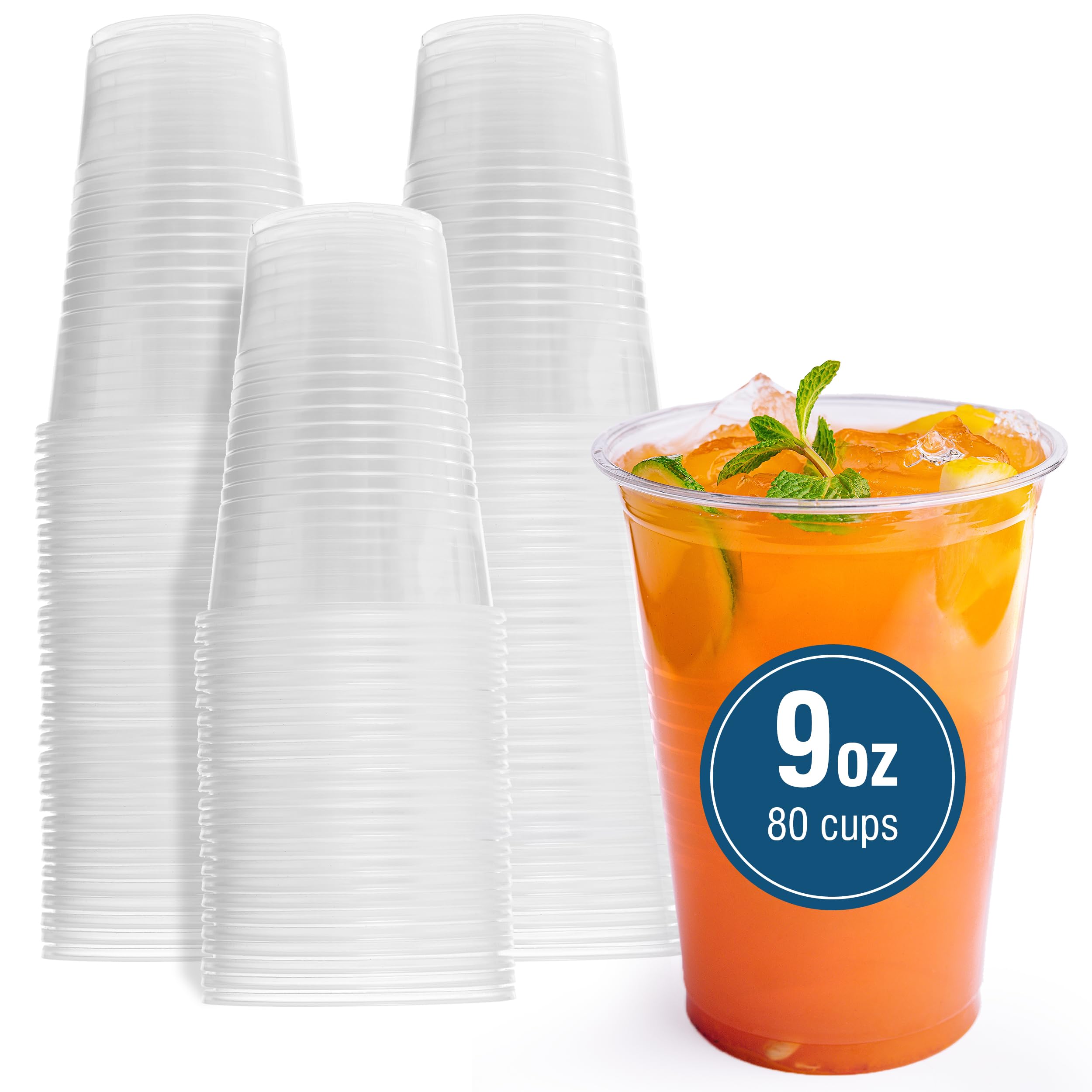 Amazon.com: TenderGentle Small, Clear Plastic Cups 9 oz - 80 Disposable ...