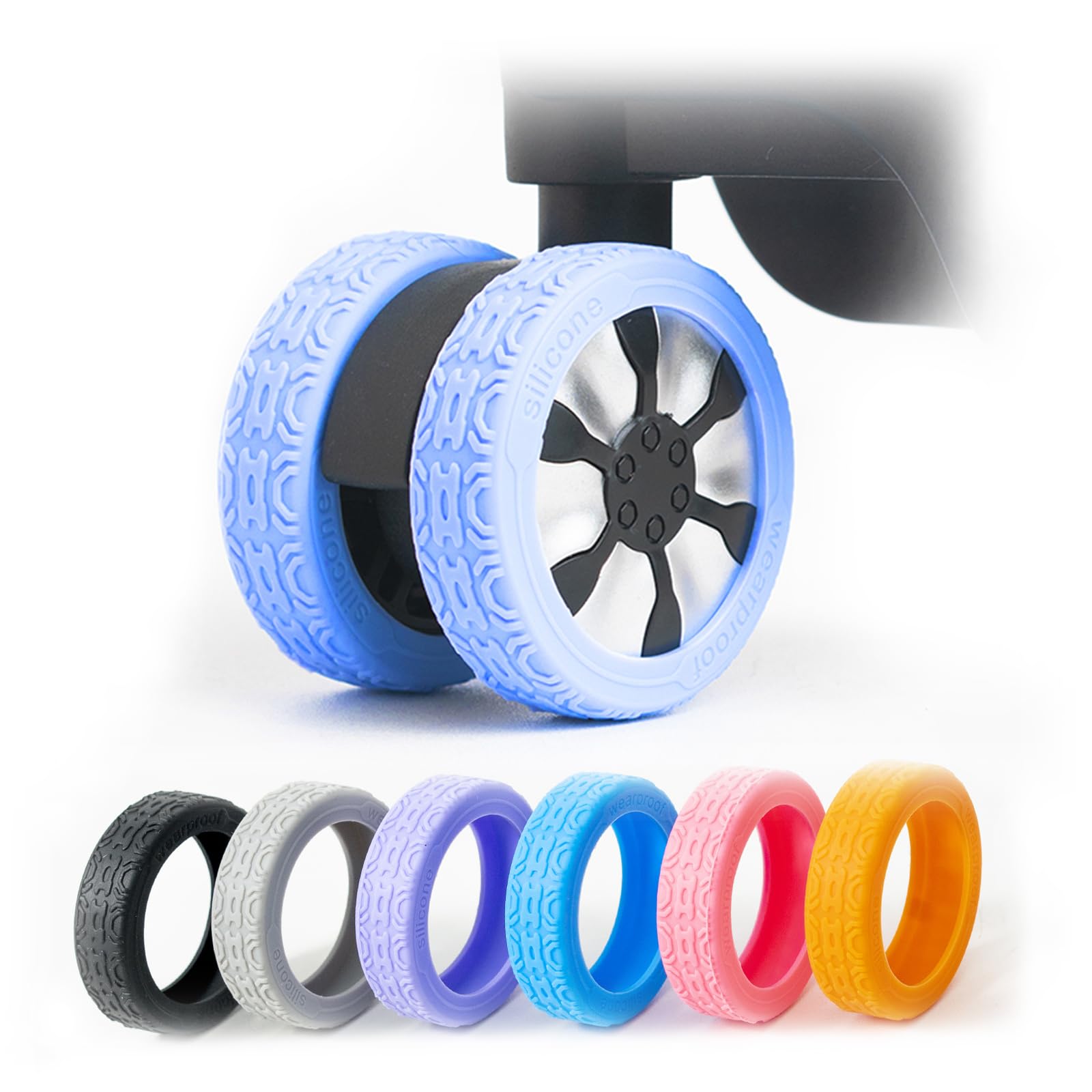 Amazon.com | sfrvkly Luggage Wheel Covers 8 Pack Silicone Fit Protects ...