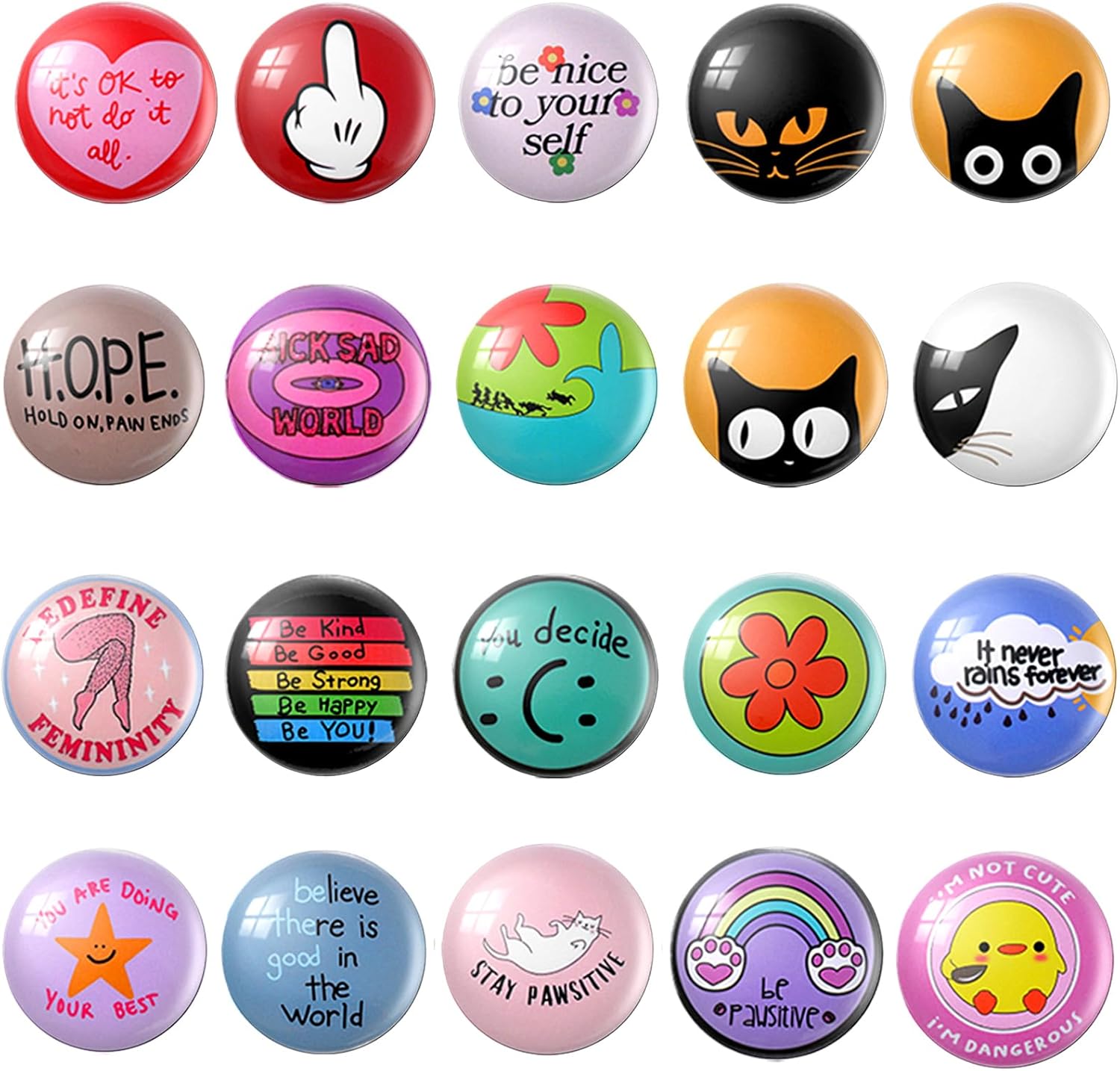 Amazon.com: Cartoon Animal Buttons for Backpacks,20 Pcs 1.7 Inch Letter ...