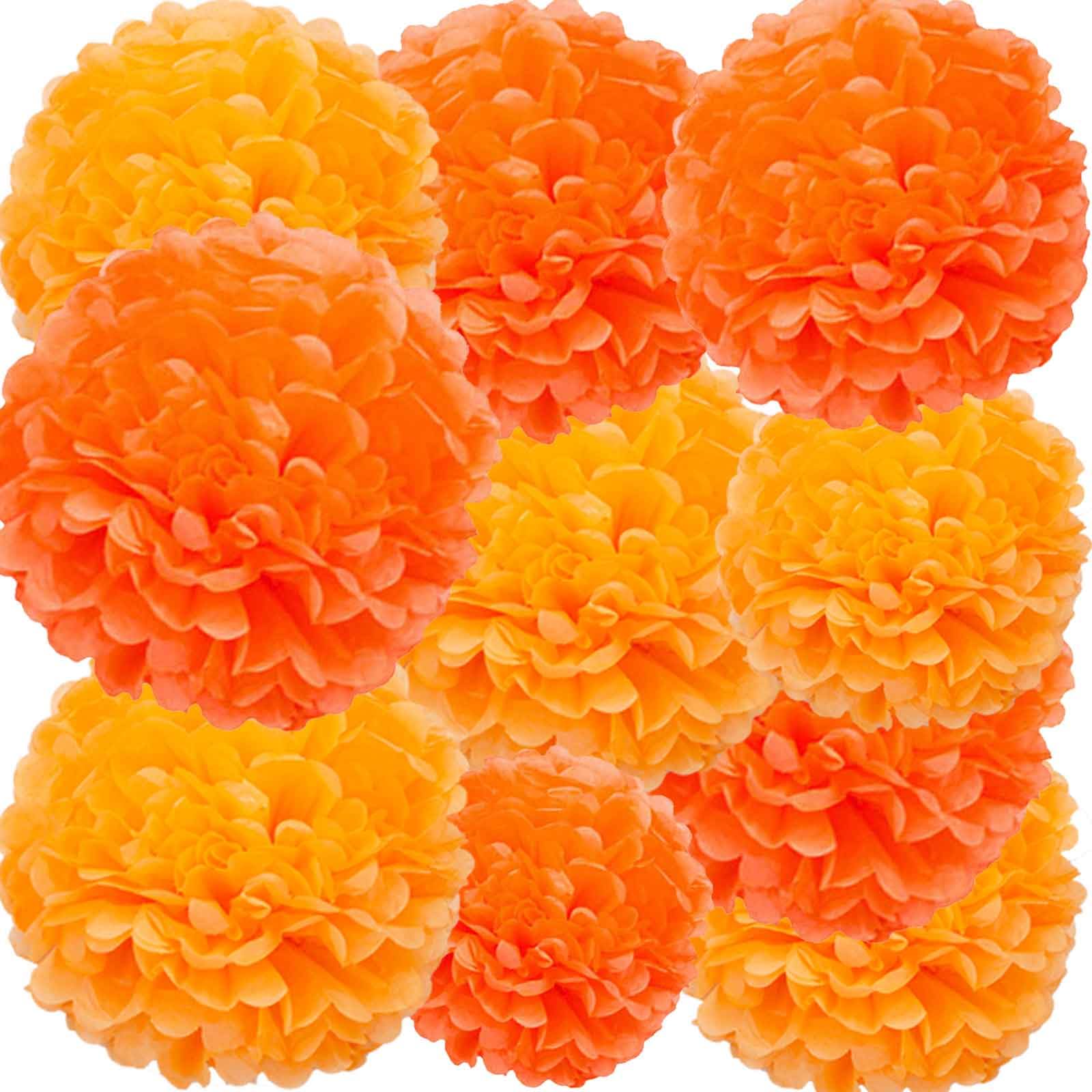 Amazon.com: We Moment Orange Paper Pom Poms Decorations for Wedding ...