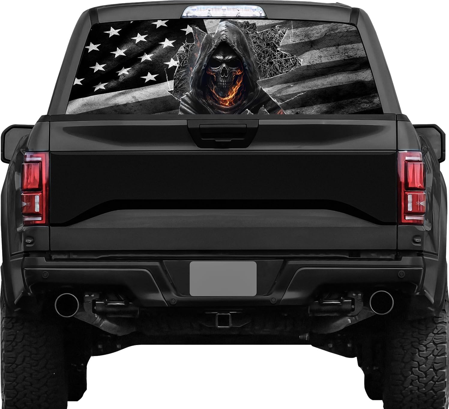 Amazon.com: NPVU Rear Window Decal for Trucks,American Flag Truck Rear ...