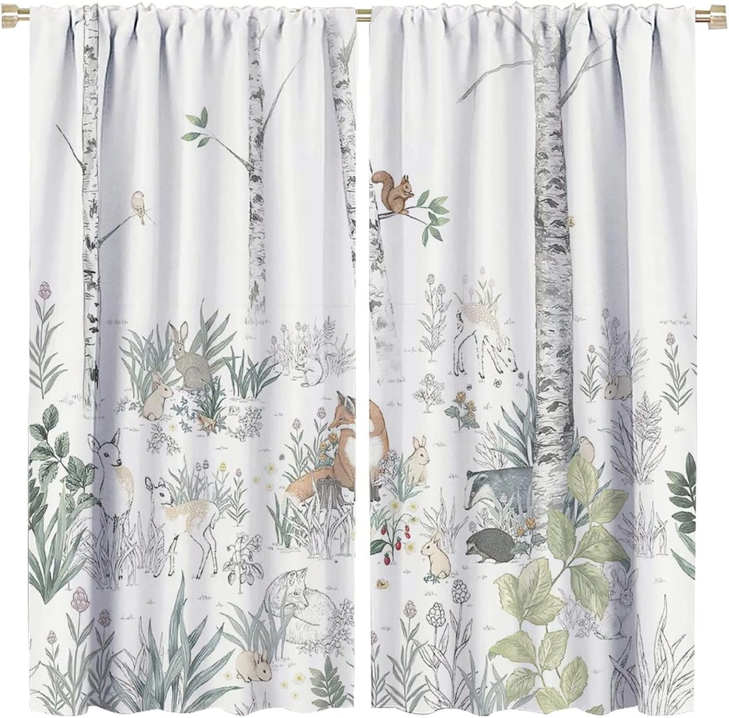 Amazon.com: Animal Curtains Kids Cartoon Zoo Theme Window Drapes Jungle ...