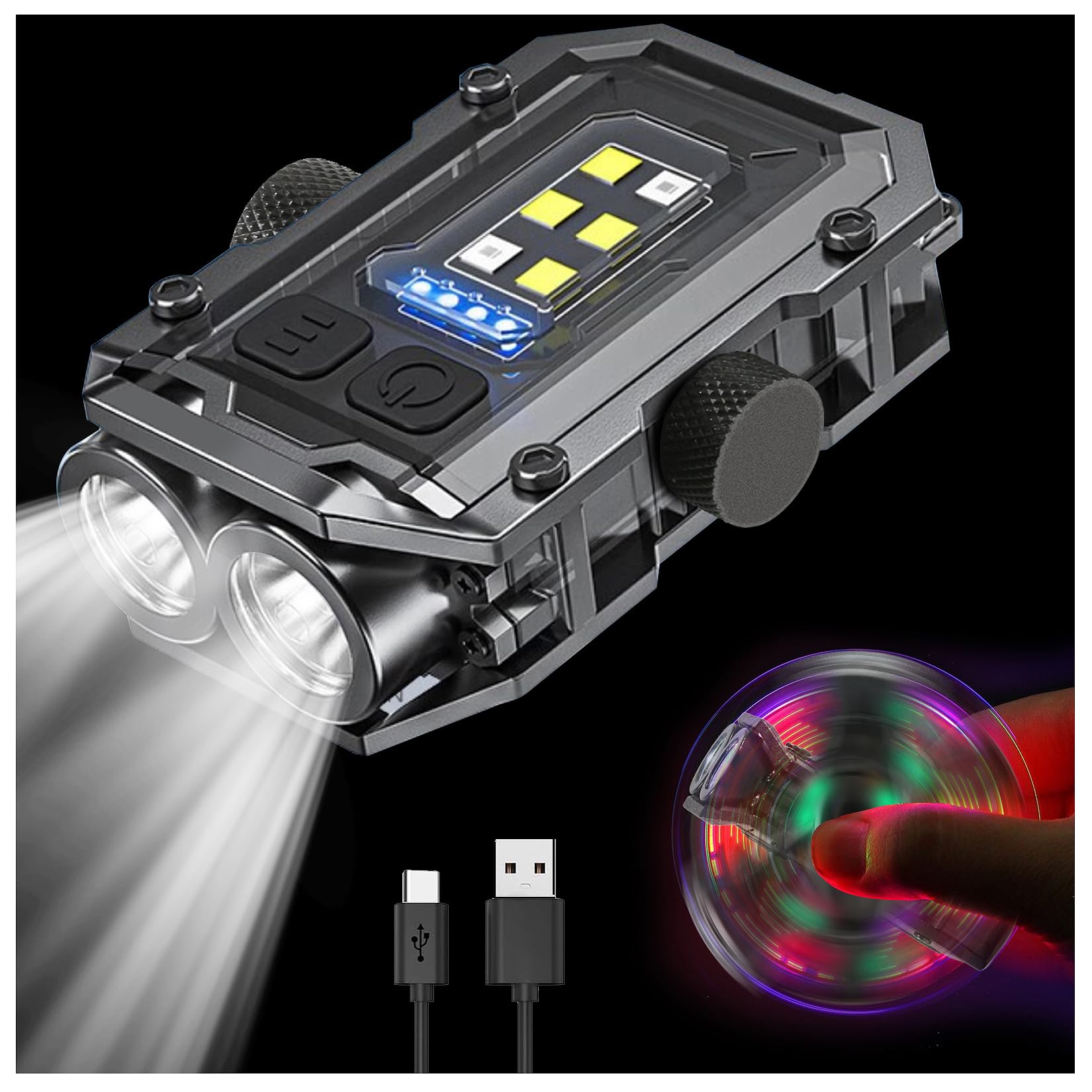 Mini Keychain Flashlight Rechargeable Flashlights: LED High Lumens ...