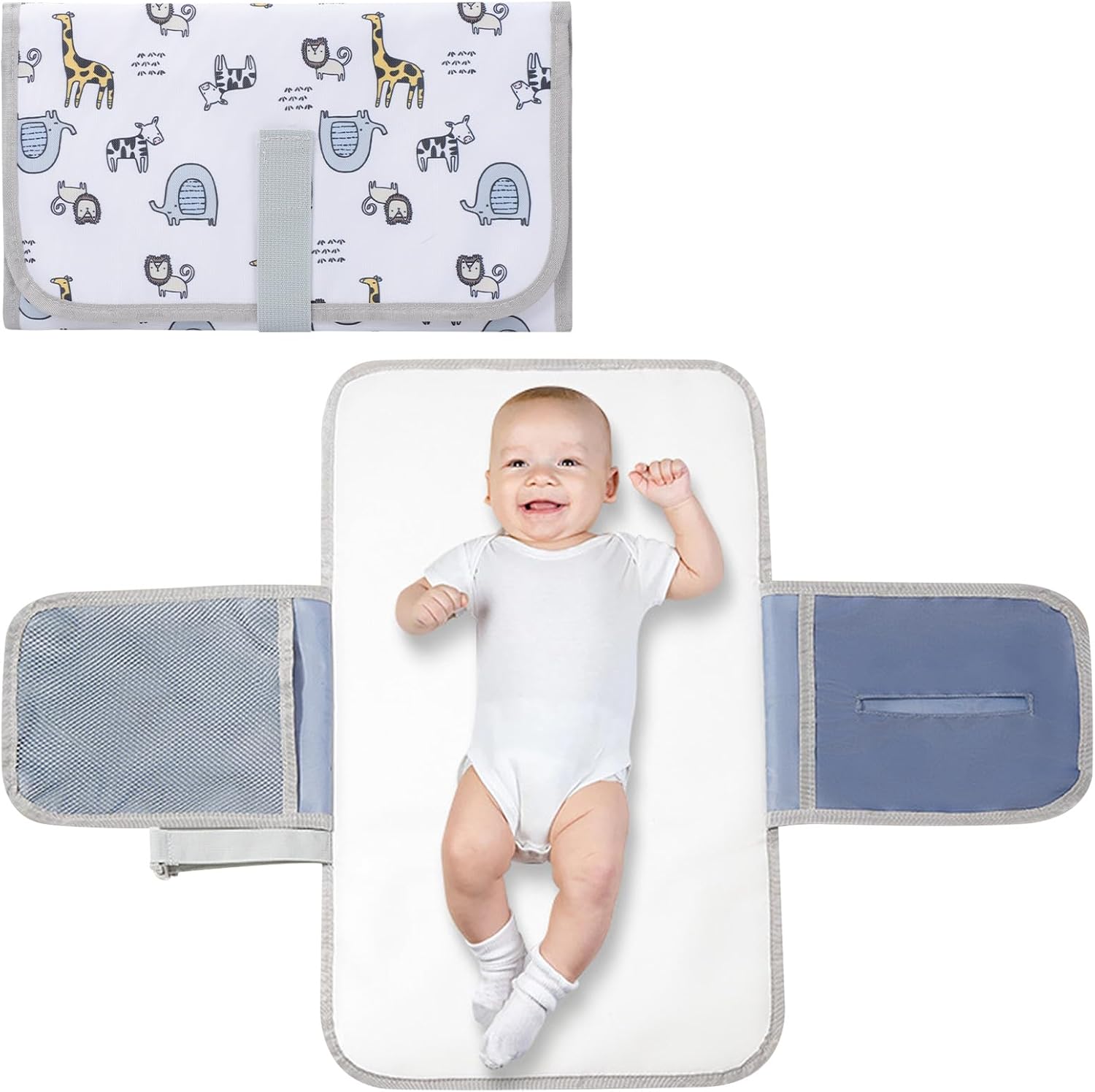 Fjquamitix Portable Nappy Changing Mat,Baby Foldable Diaper Pad ...