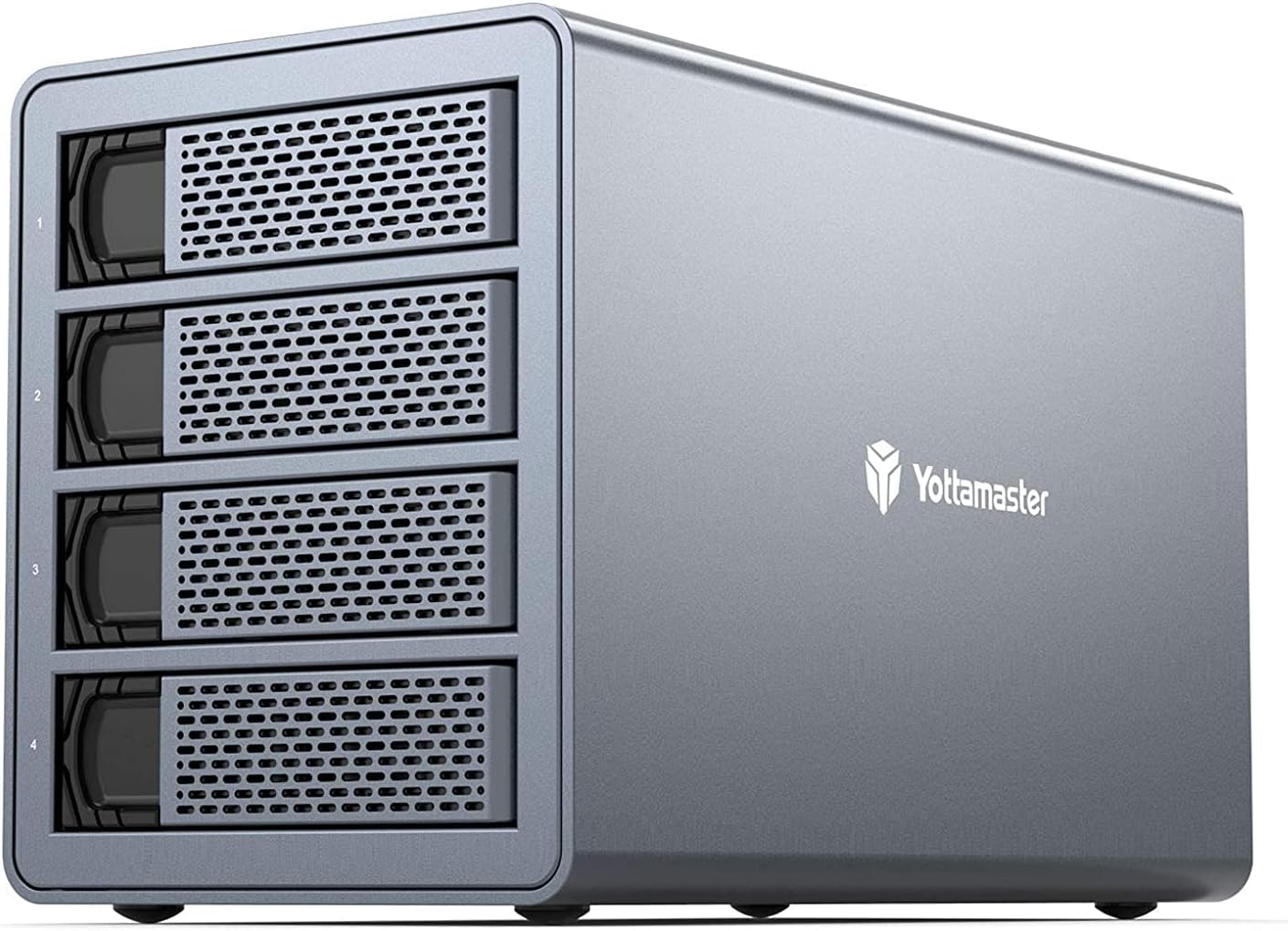 Yottamaster 4 Bay RAID Hard Drive Enclosure, 150W Aluminum USB3.0 RAID ...