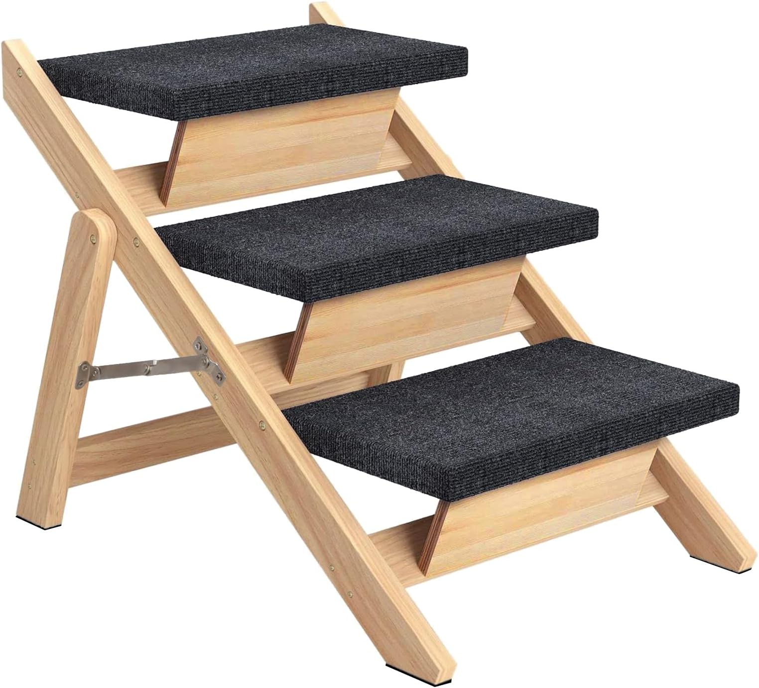 Amazon.com : 2-in-1 Foldable Dog Ramp/Dog Stairs - Portable Natural ...