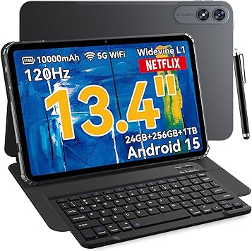 VekfulPC 13.4 inch Android 15 Tablets with Keyboard and Pen, 13 inch ...