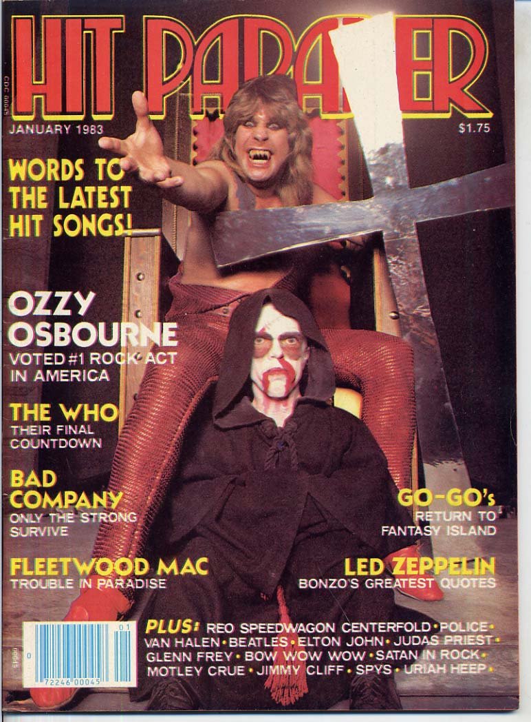 Hit Parader Magazine January 1983 OZZY OSBOURNE Fleetwood Mac REO ...