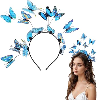 Amazon.com: Nogeqi Butterfly Headband for Women, Butterfly Fascinator ...