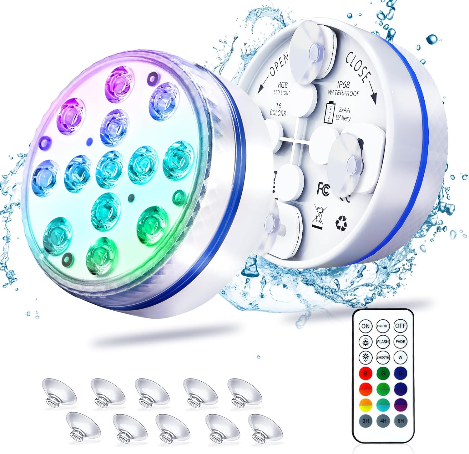 Amazon.com : Submersible Led Pool Lights for Above Ground Pools IP68 ...