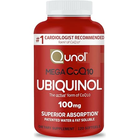 Amazon.com: Ubiquinol CoQ10 100mg Softgels, Qunol Mega Ubiquinol 100mg ...