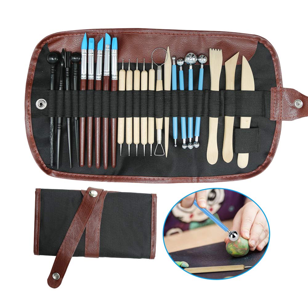 24 in 1 Pottery & Clay Sculpting Tools with Assorted Shape Size DIY ...