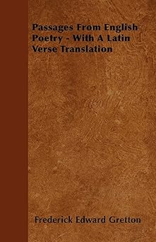 Amazon.co.jp: Passages From English Poetry - With A Latin Verse ...