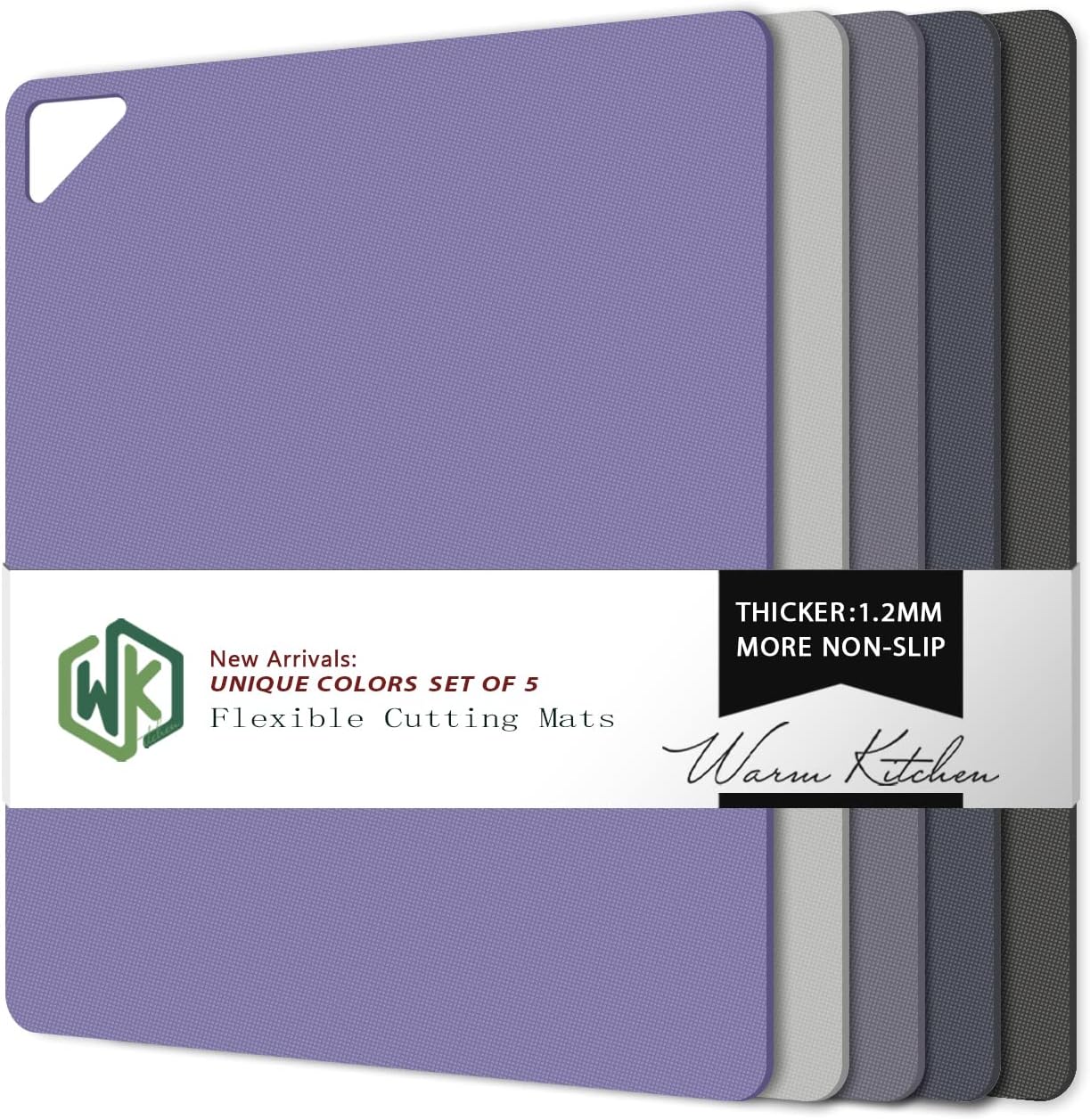 Plastic Cutting Boards for Kitchen, WK Flexible Cutting Board Mats Set ...