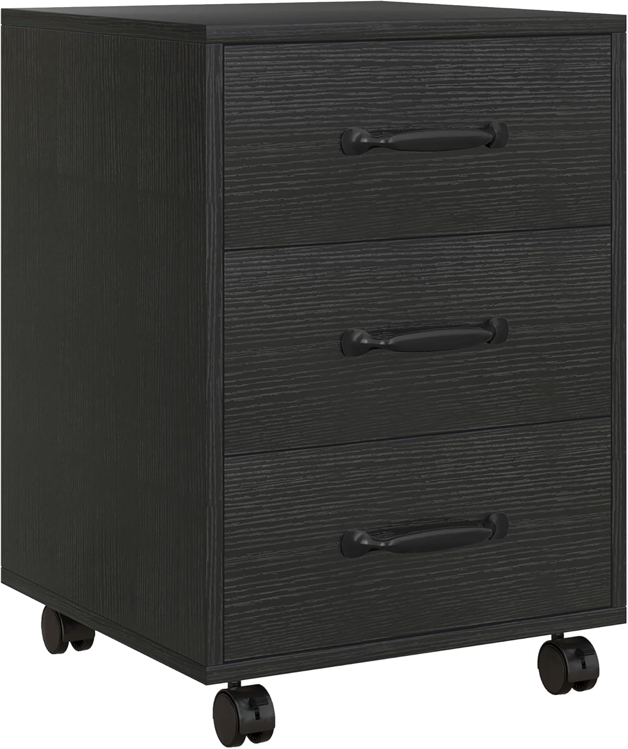 HOMCOM 3-Drawer Filing Cabinet, Mobile File Cabinet for Home Office ...