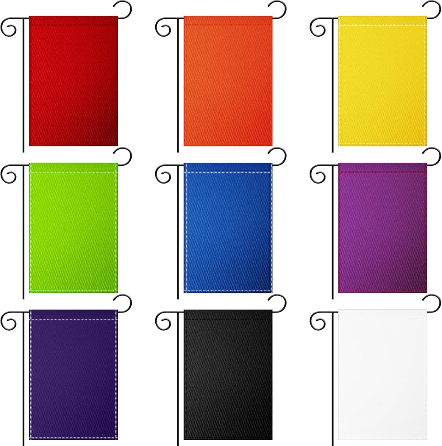 Amazon.com : Mixweer 9 Pcs Solid Color Garden Flag Set 12 x 18 Inch ...