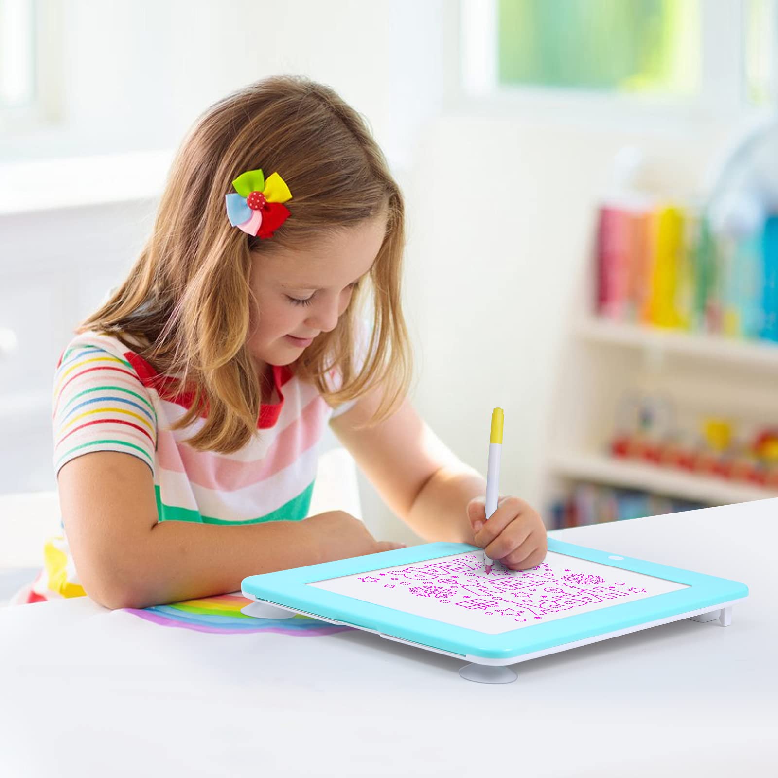Hzran Light Up Drawing Tablet, Magic Drawing Board with Dual Color ...