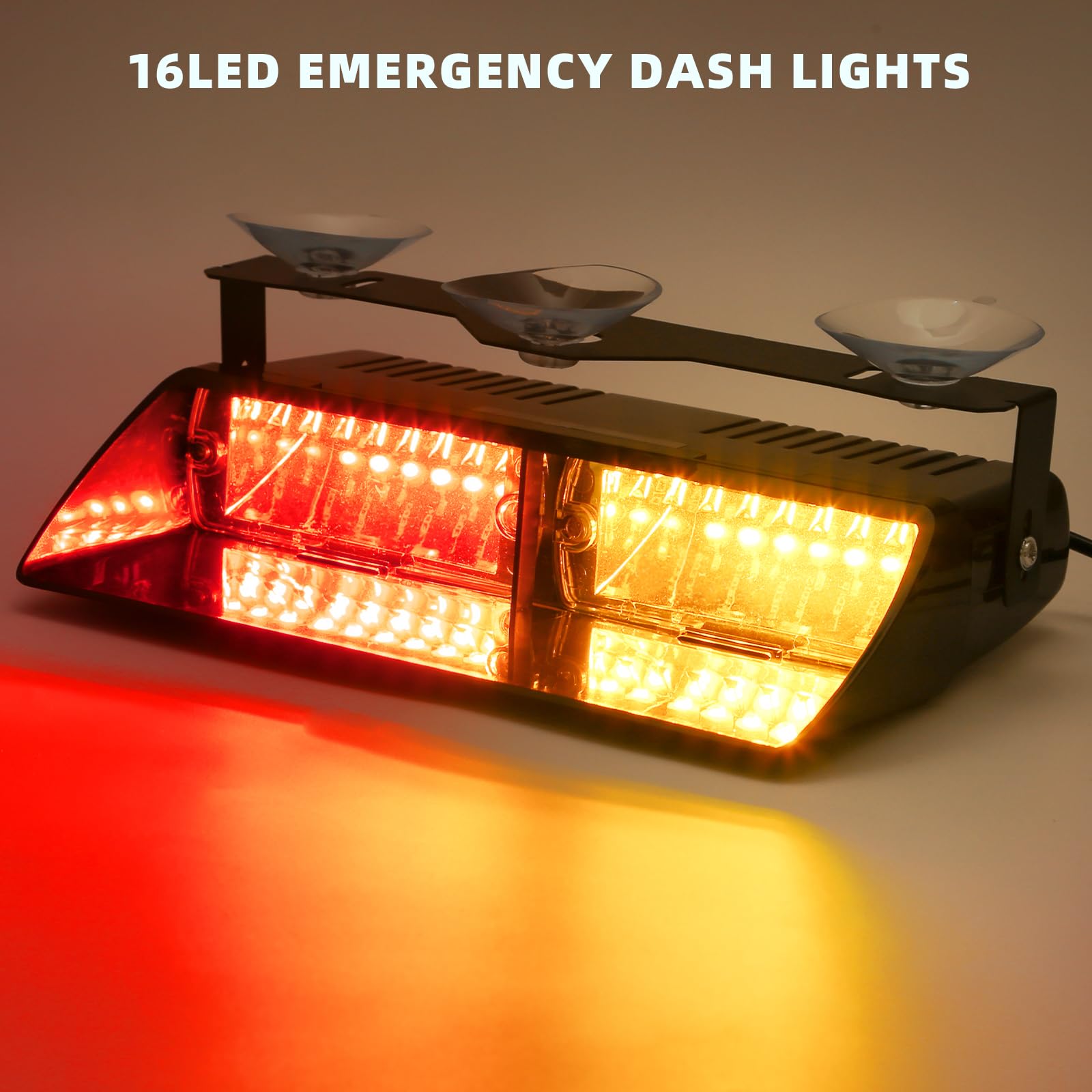 Snapklik.com : Amber/Red Firefighter Emergency Dash Strobe Lights For ...