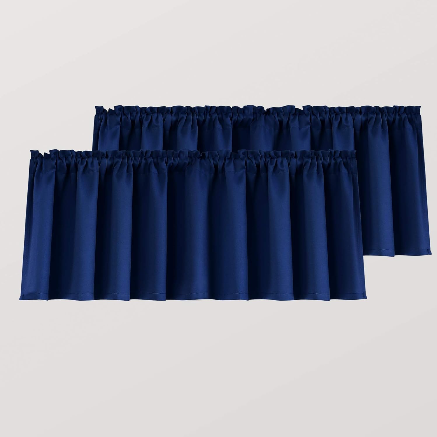 Amazon.com: Mrs.Naturall Navy Blue Window Valances for Kitchen 2 Pack ...