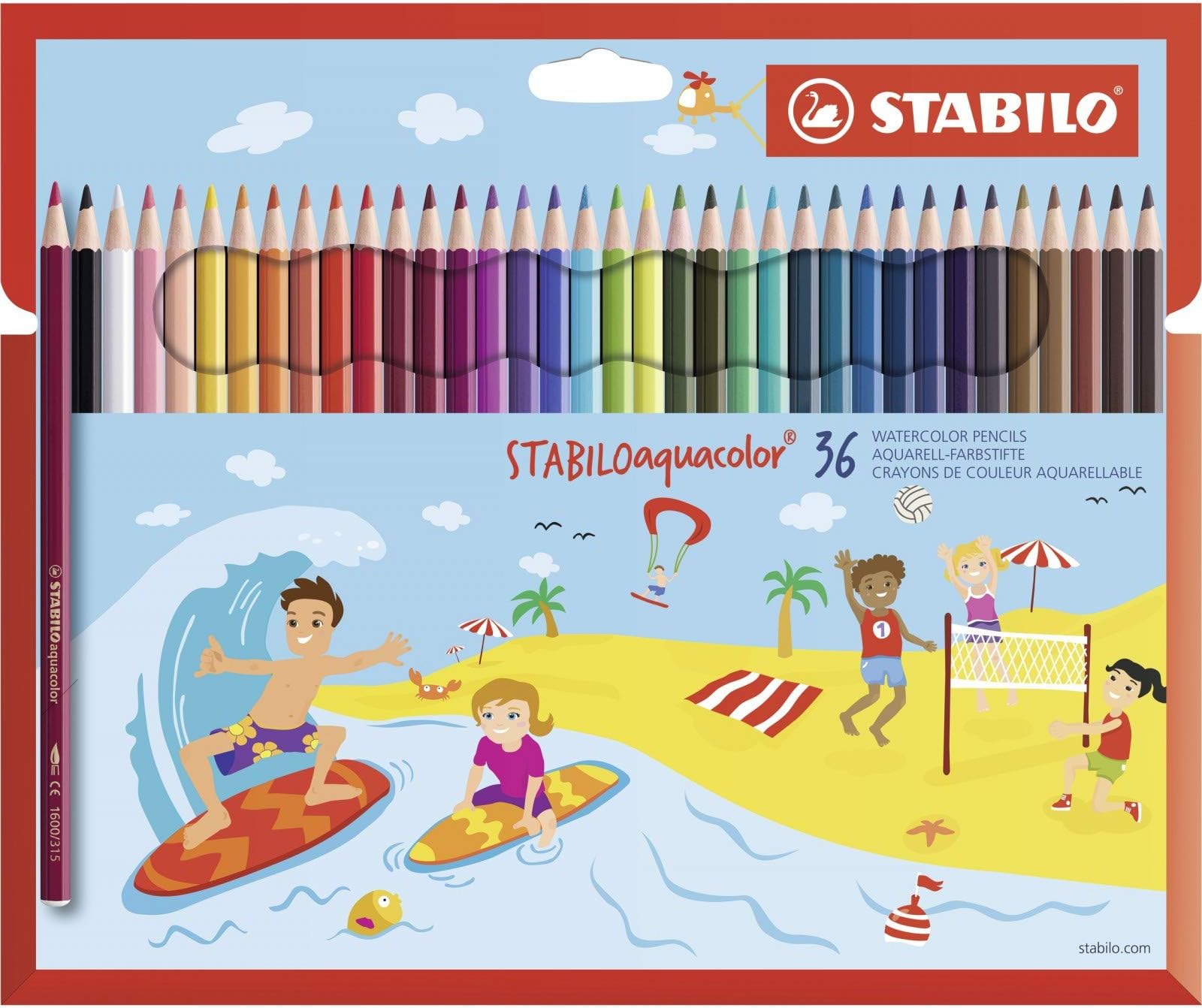 Amazon.com : STABILO Aquacolor Watercolour Pencil - Assorted Colours ...