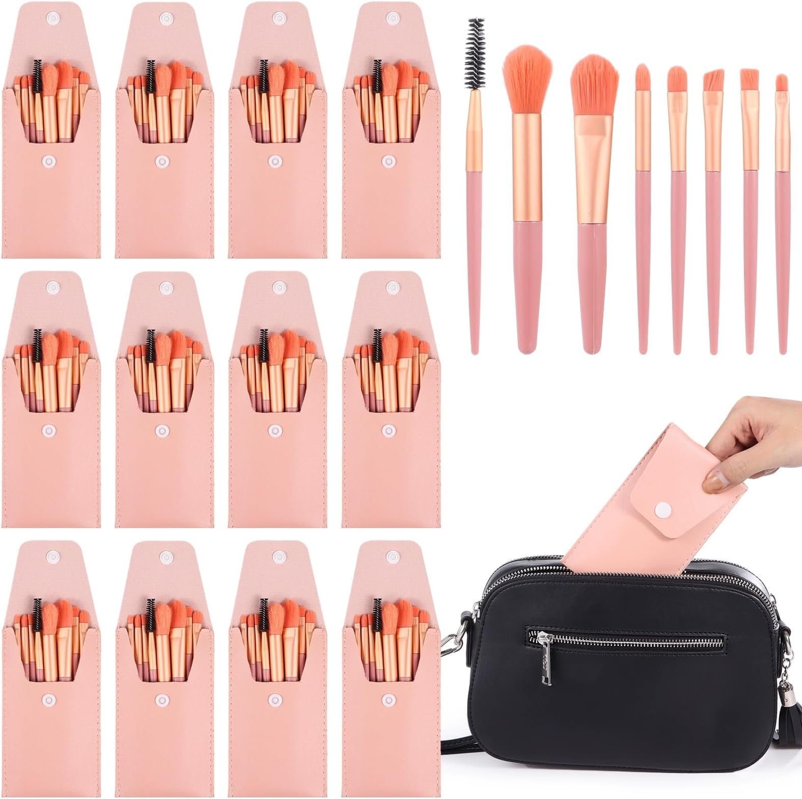 Amazon.com: Tioncy 12 Sets Travel Makeup Brush Set Brushes Bag ...