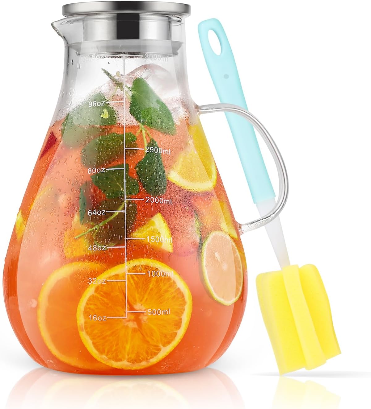 Amazon.com: Apexstone 2 Liter 68 Ounces Glass Water Pitcher with Lid ...