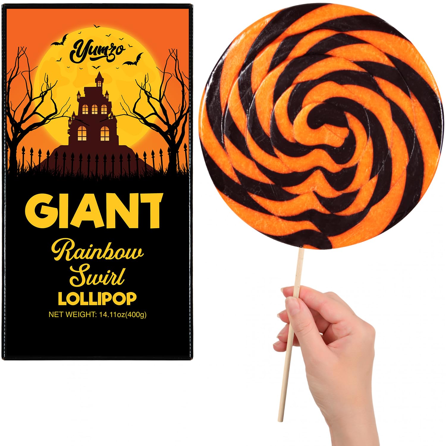 Amazon.com : Halloween Candy - Giant Swirl Lollipop, 14 Inch Halloween ...