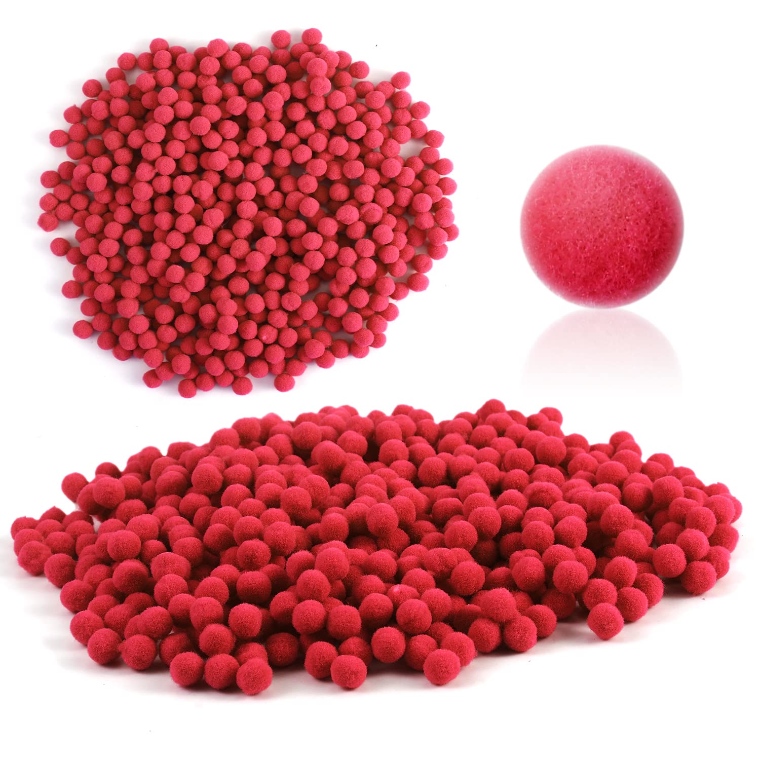 Amazon.com: TOYMIS 500pcs 1cm Mini Pom Poms, Fuzzy Pom Pom Balls Pom ...