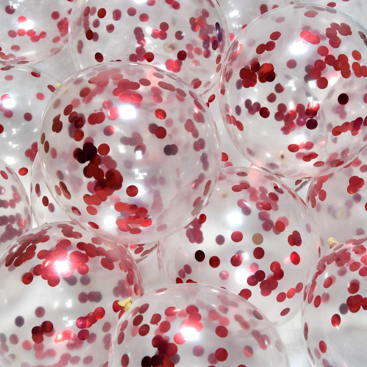 Amazon.com: MOXMAY Red Confetti Balloons Party Balloons 12inch 50 Pcs ...