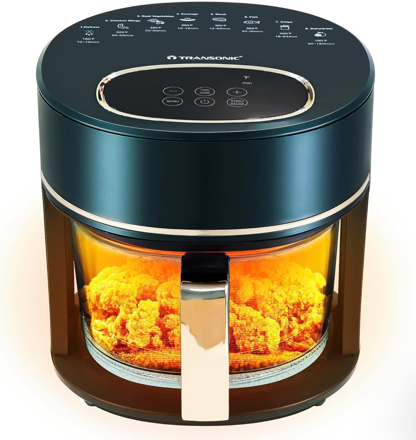 Amazon.com: Transonic Glass Basket Air Fryer Oven, 4 Quart Non Toxic ...