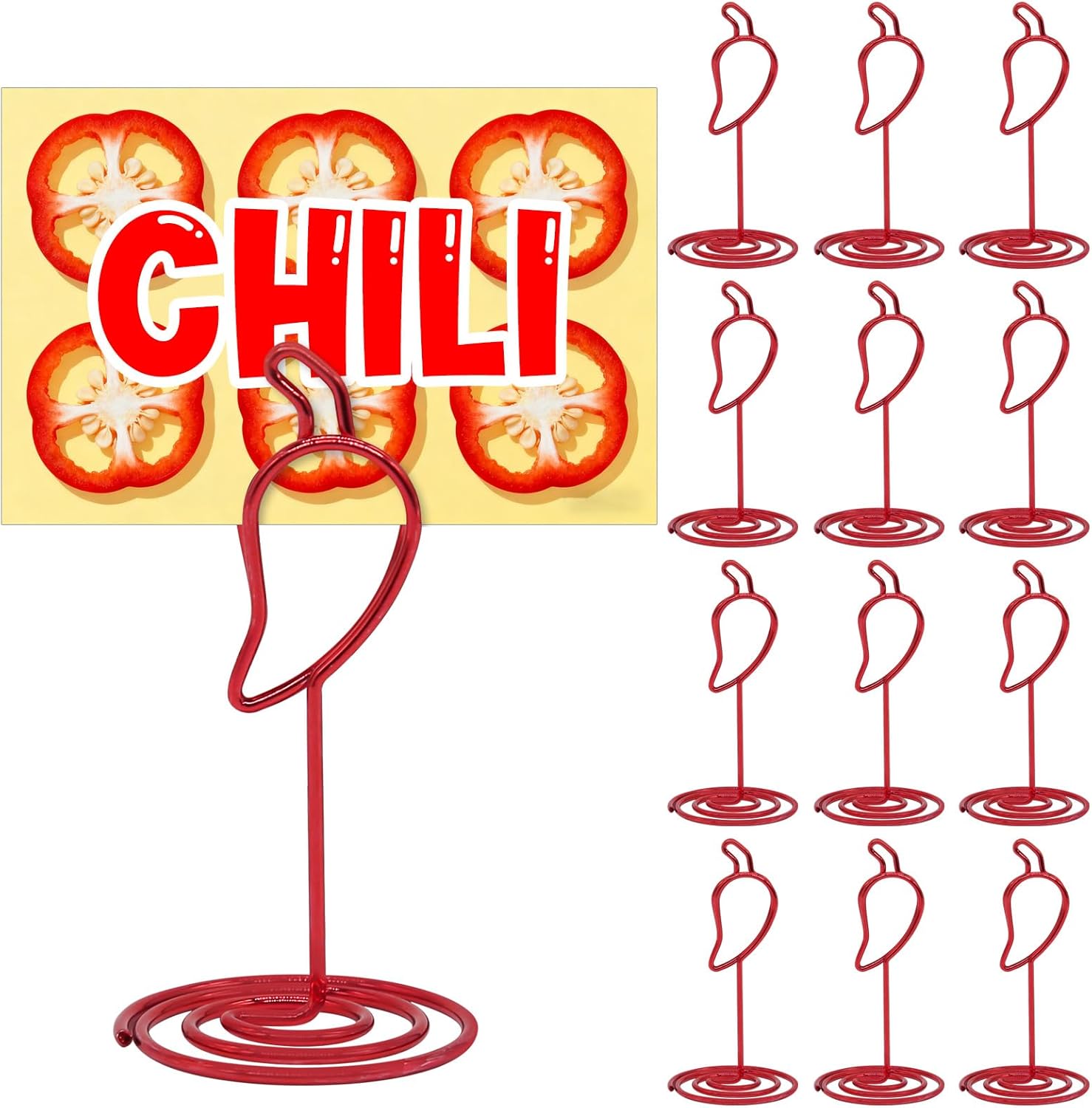 Amazon.com | 12Pcs Red Chili Card Holder, Chili Cook off Decorations ...