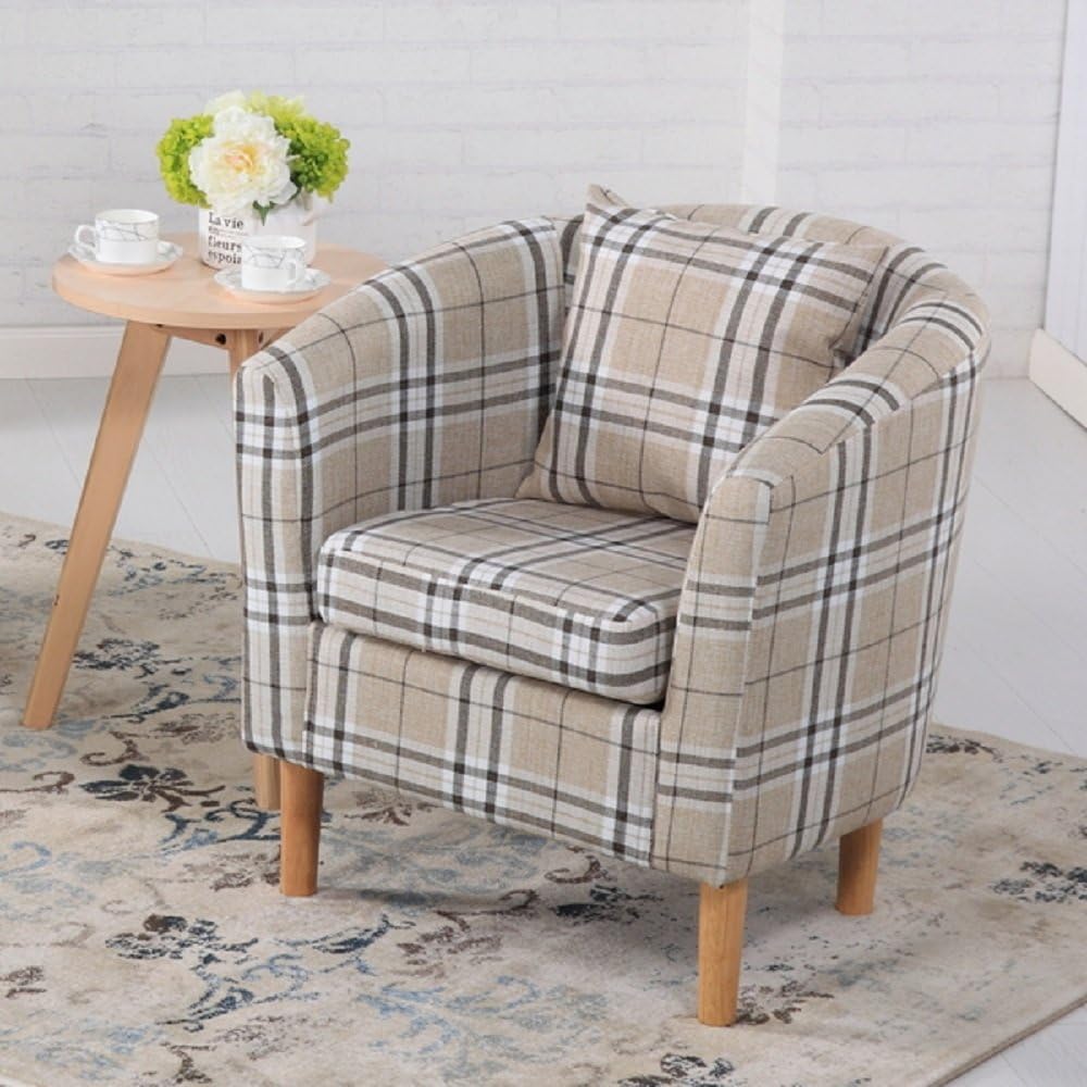 The Home Garden Store Edinburgh Tartan Fabric Tub Chair Armchair Dining ...