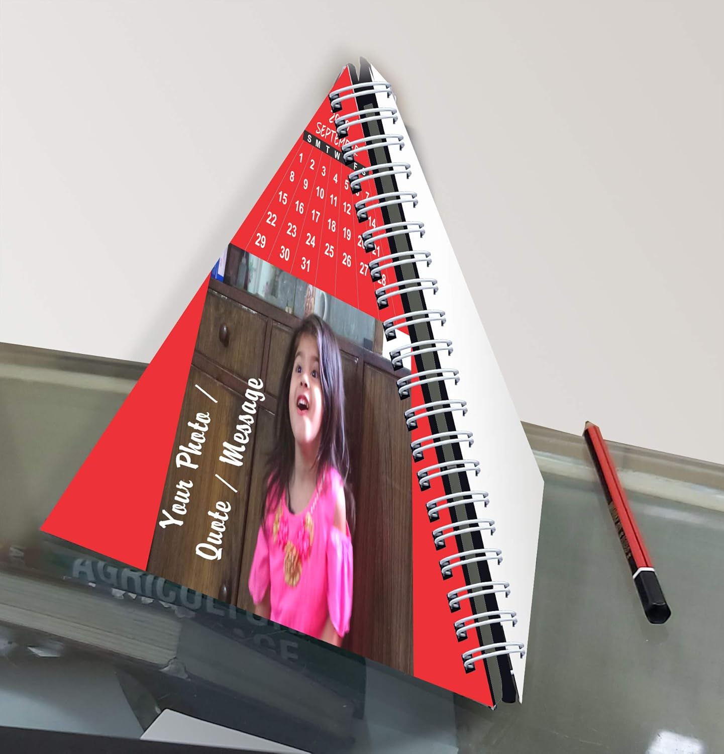 Brown Cloud Personalized Triangular Pyramid Table/Desk Calendar with ...