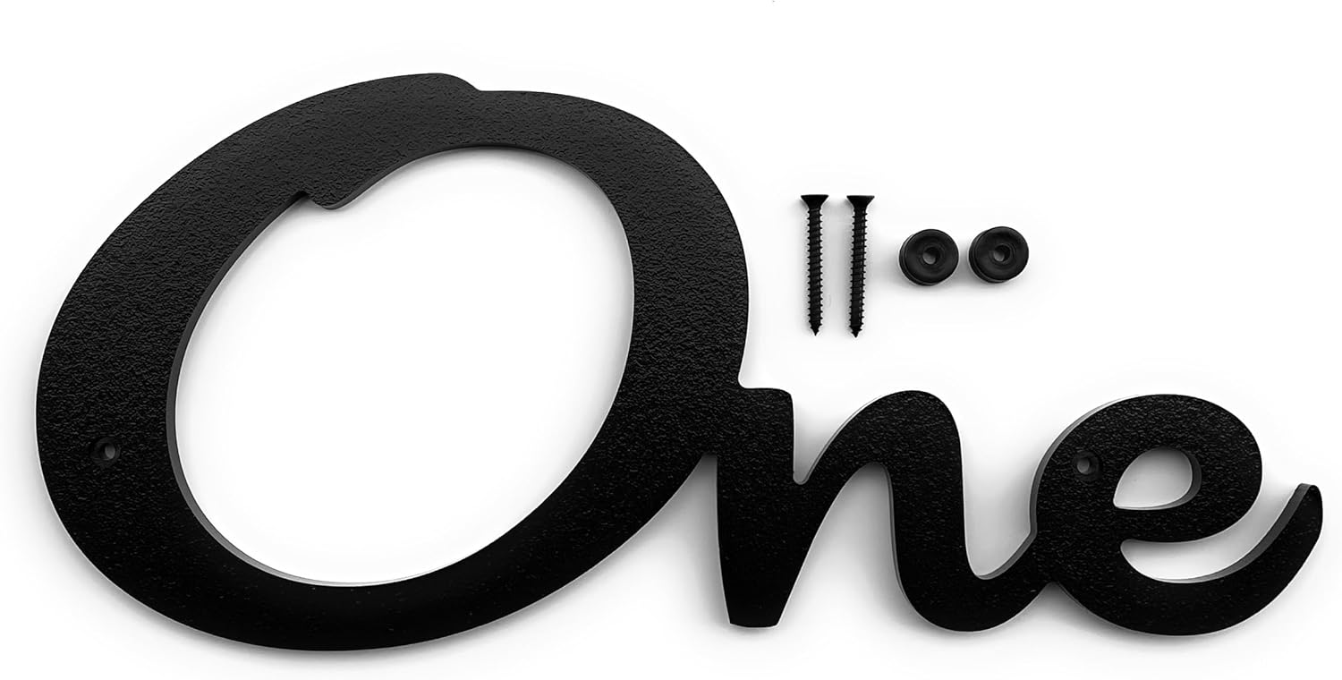 Amazon.com: Mid Century Modern Cursive House Numbers, 5 inch black ...