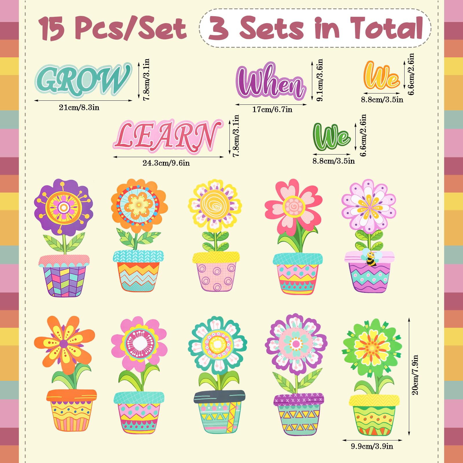 Snapklik.com : YUSUOA 45 Pcs Flower Cutouts Flower And Pot Shape Spring ...