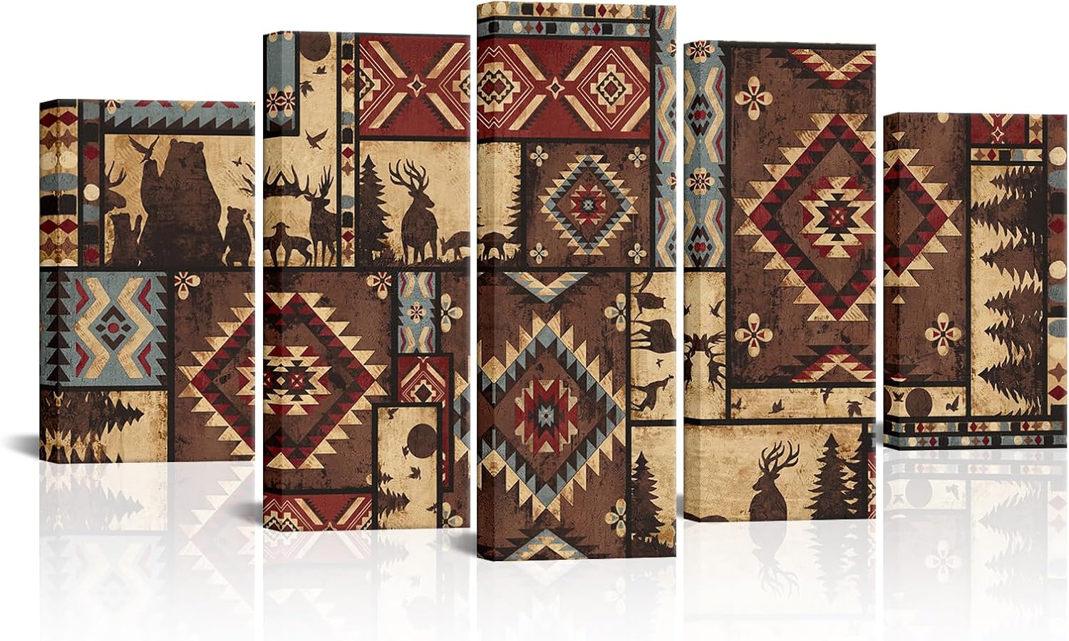 Amazon.com: Nachic Wall Aztec Wall Art Canvas Vintage Moose Deer ...