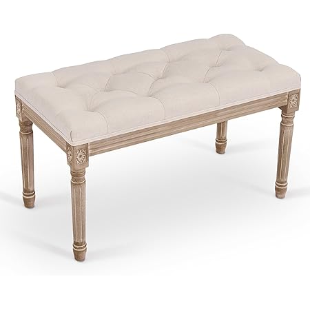 VONLUCE Extra Long Vintage Upholstered Bench with Padded Seat | Tufted ...