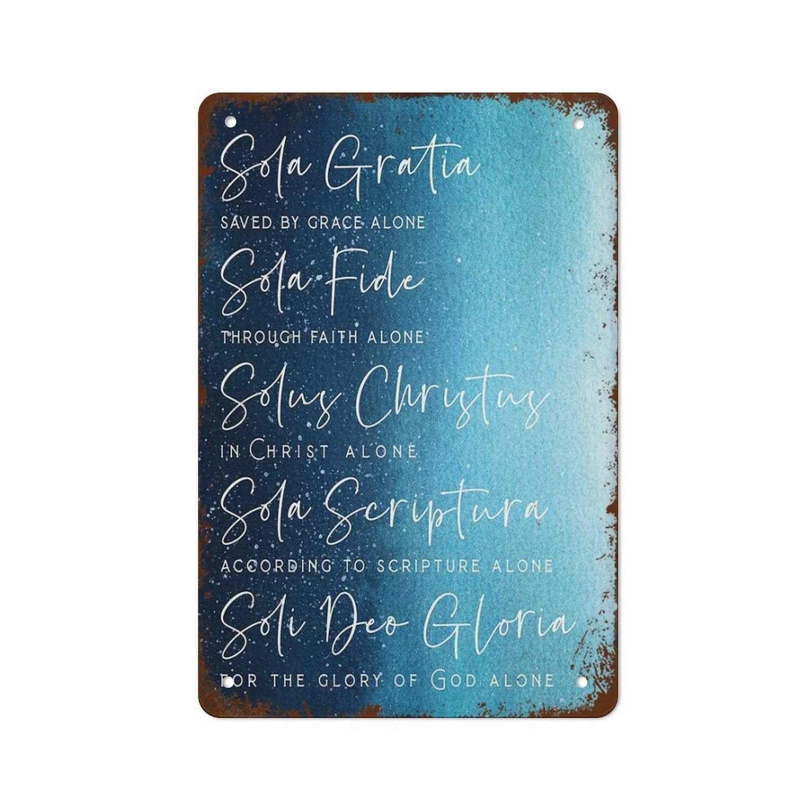 Amazon.com : NAMEY Metal Tin Sign Vintage Metal Signs The 5 Solas Print ...