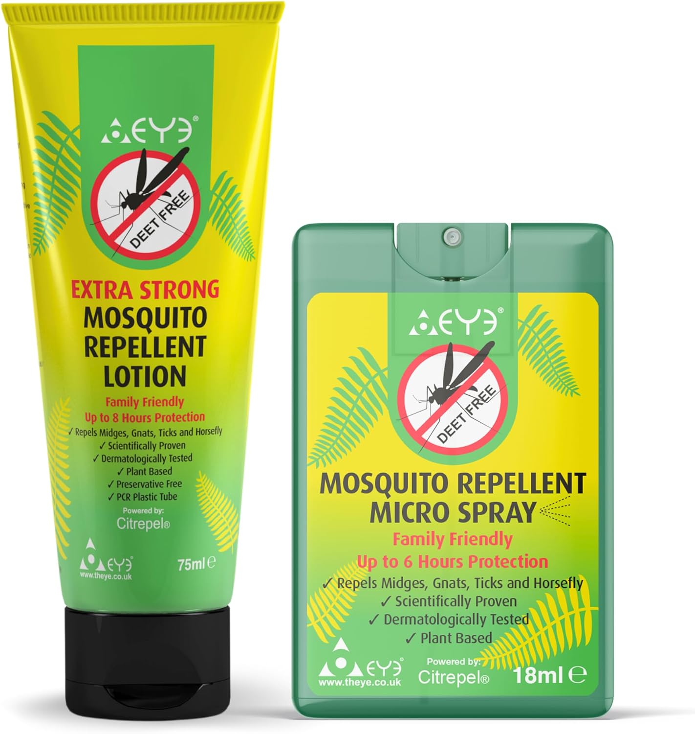 THEYE Mosquito Repellent Spray + Cream Travel Size Pack - Natural ...