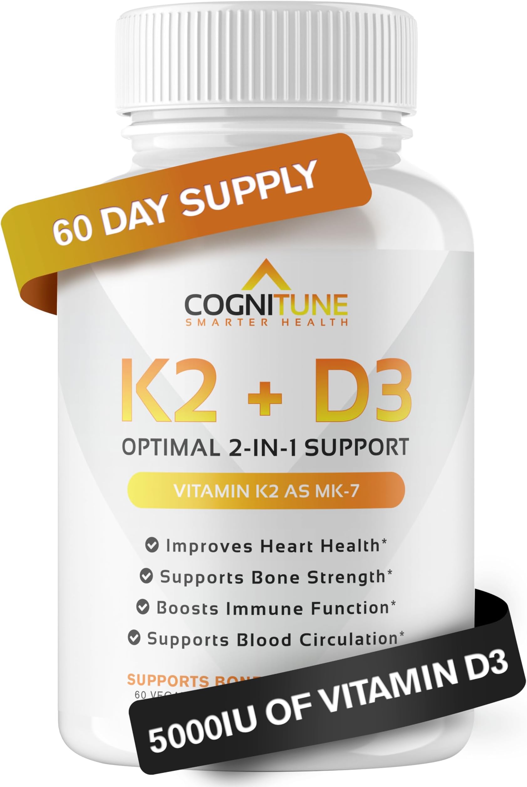 Amazon.com: Vitamin D3 5000 IU with Vitamin K2 (MK7) Supplement ...