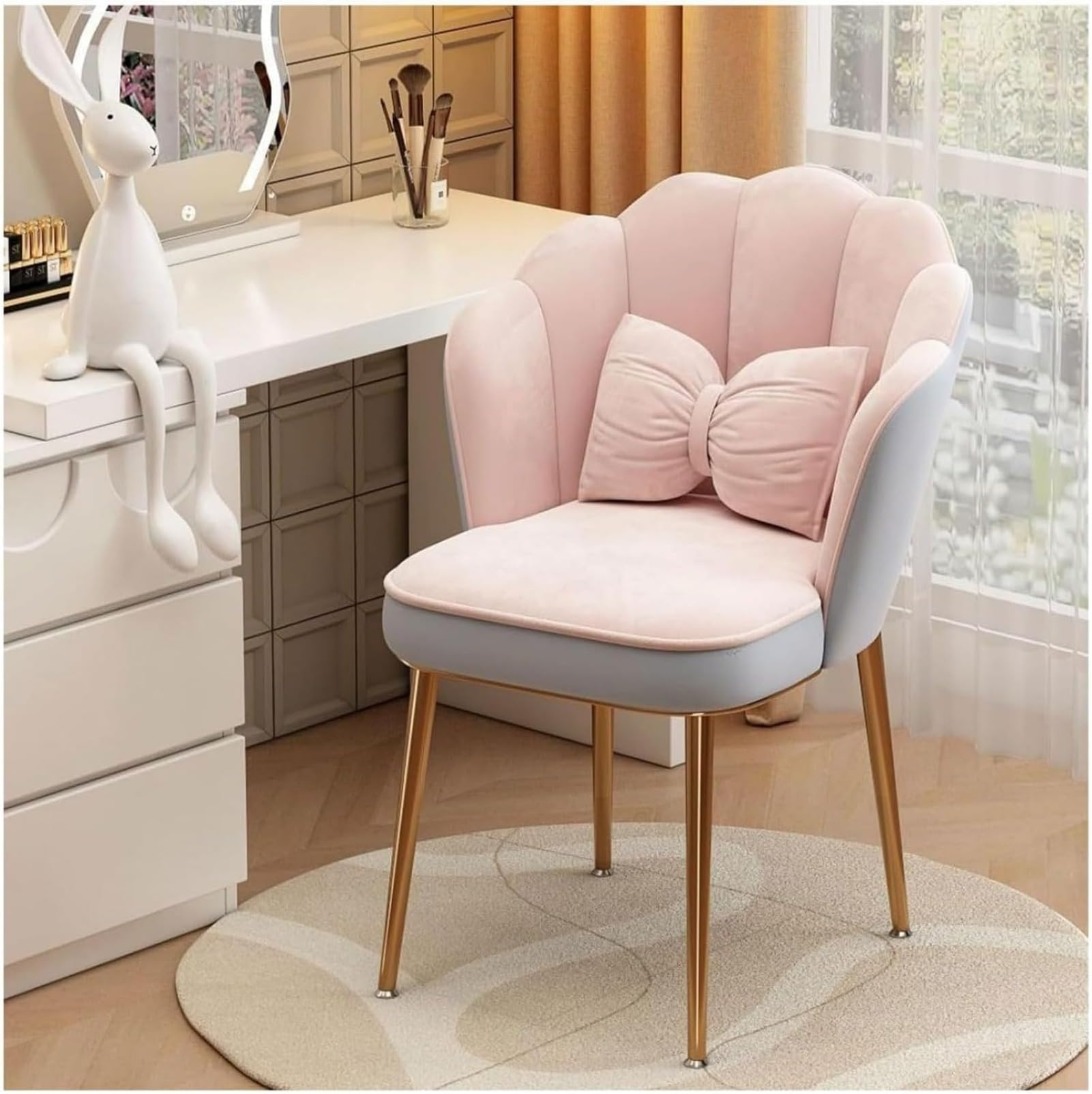 JWSYBD Makeup Chair Shell Shaped Chair Coffee Chair Fashionable and ...