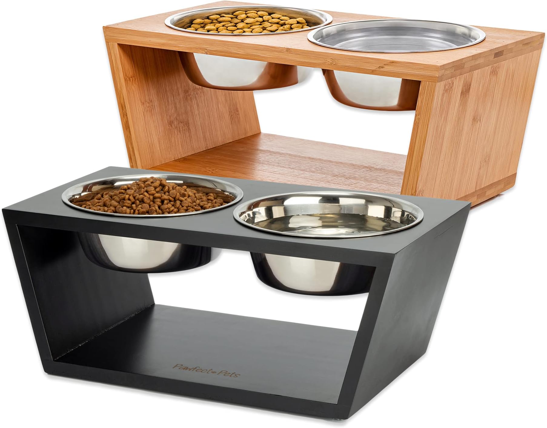 Pet Supplies : Pawfect Pets Set of 2 Elevated Dog Bowl Stand- Two 7 ...