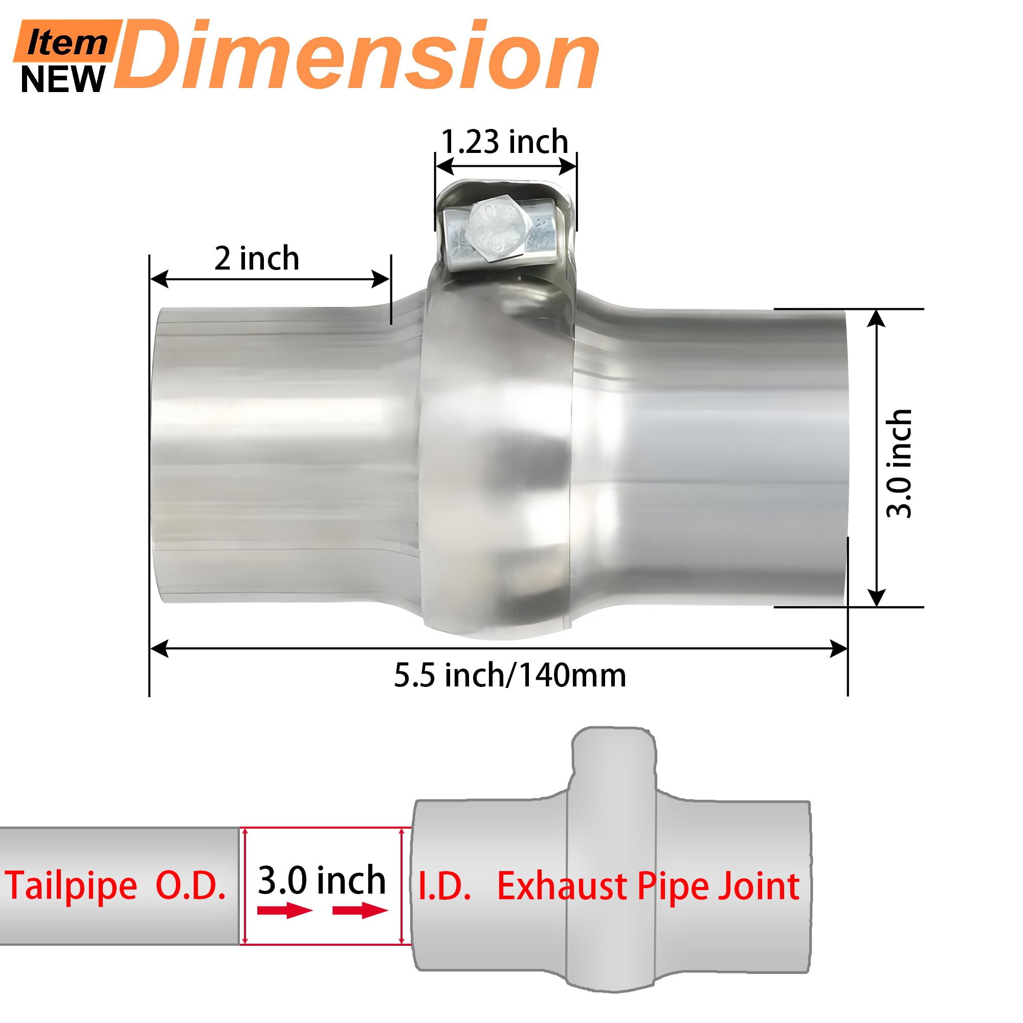 Snapklik.com : 3 Inch Exhaust Ball Clamp Pipe Joint, 3 Inch ID To 3 ...