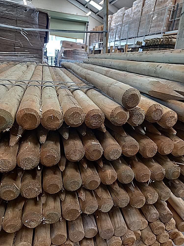 Round Fence Posts | 1.8m (6ft) x 50mm | 5 Pack | Pressure Treated ...