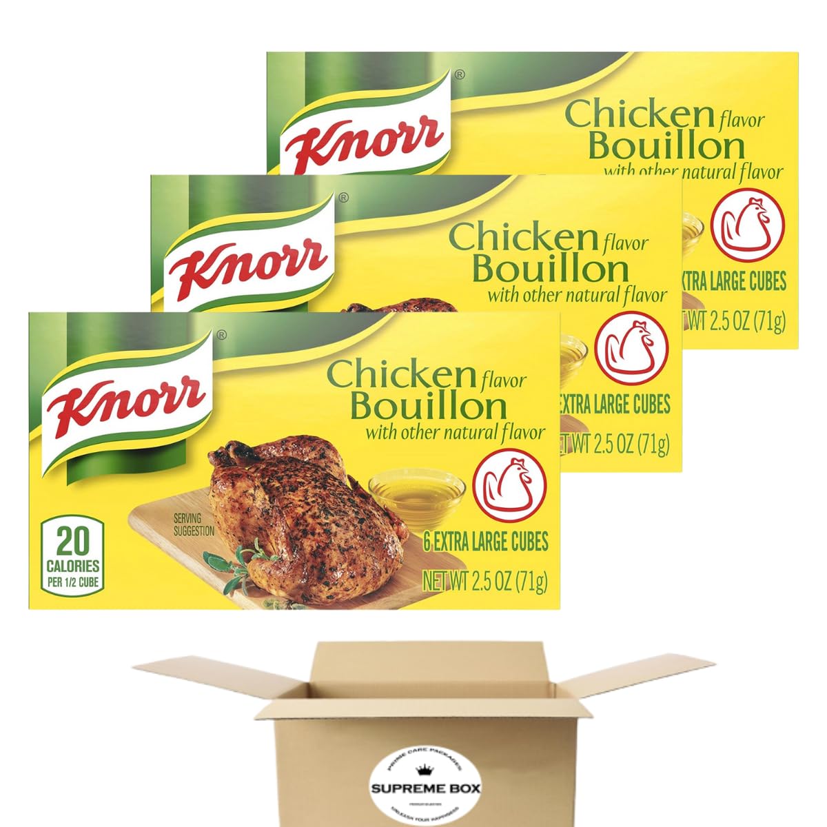SUPREME BOX Knorr Cubos de caldo de pollo – Paquete de 3 – Yaxa Colombia