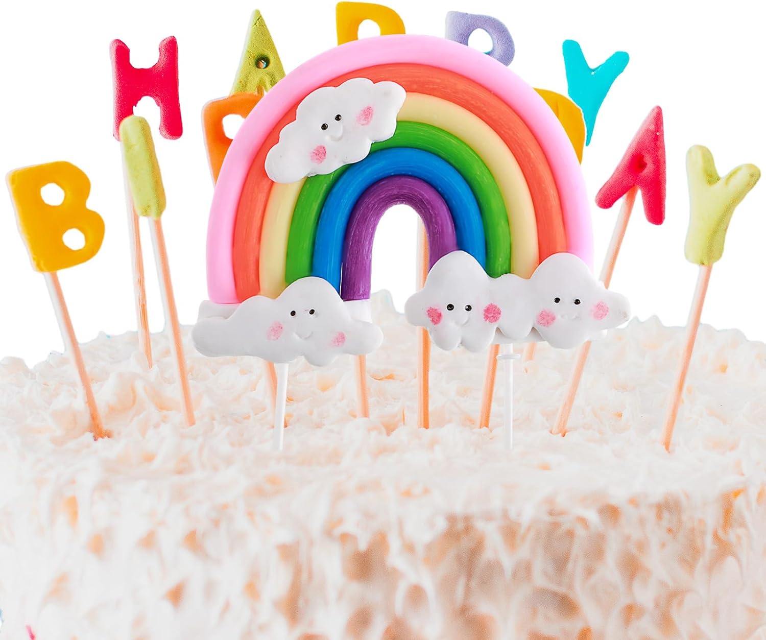 Amazon.com: Amaxiu Rainbow Cake Topper, Soft Pottery Colorful Rainbow ...