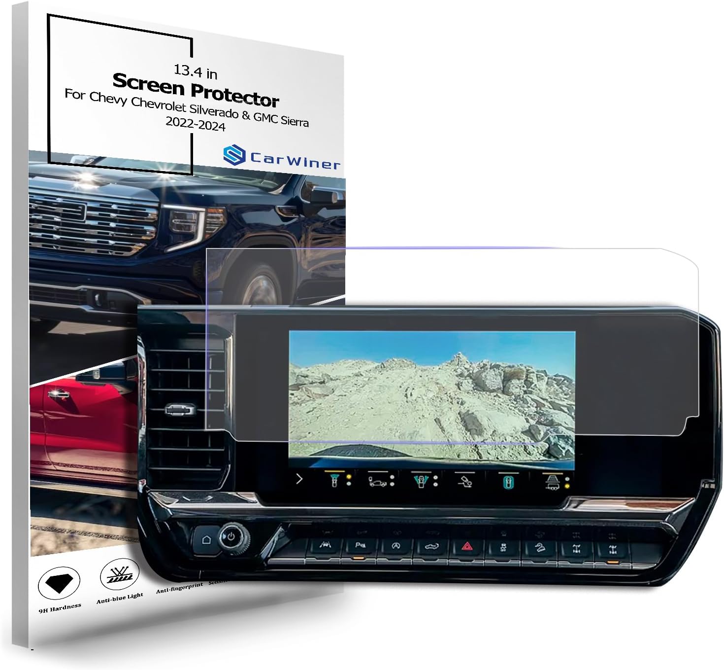 Amazon.com: INNOSURE Glass Screen Protector for Chevy Silverado 1500 ...